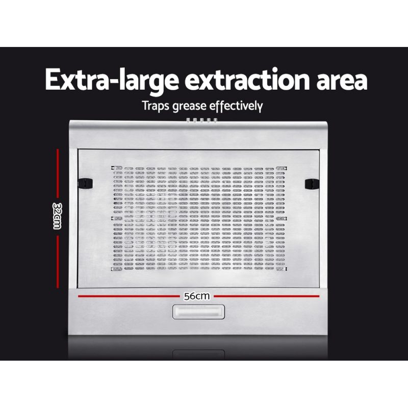 DEVANTI Fixed Range Hood Rangehood Stainless Steel Kitchen Canopy 60cm ...