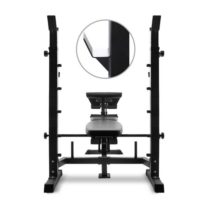 Everfit Multi-Station Weight Bench Press Fitness 48KG Barbell Set ...